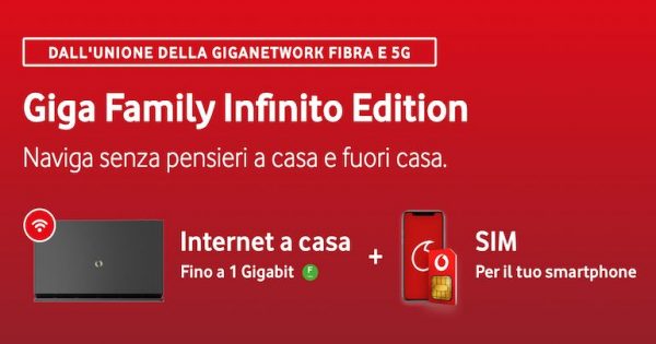 Nuova offerta fisso-mobile Vodafone: ecco la Giga Family Infinito Edition