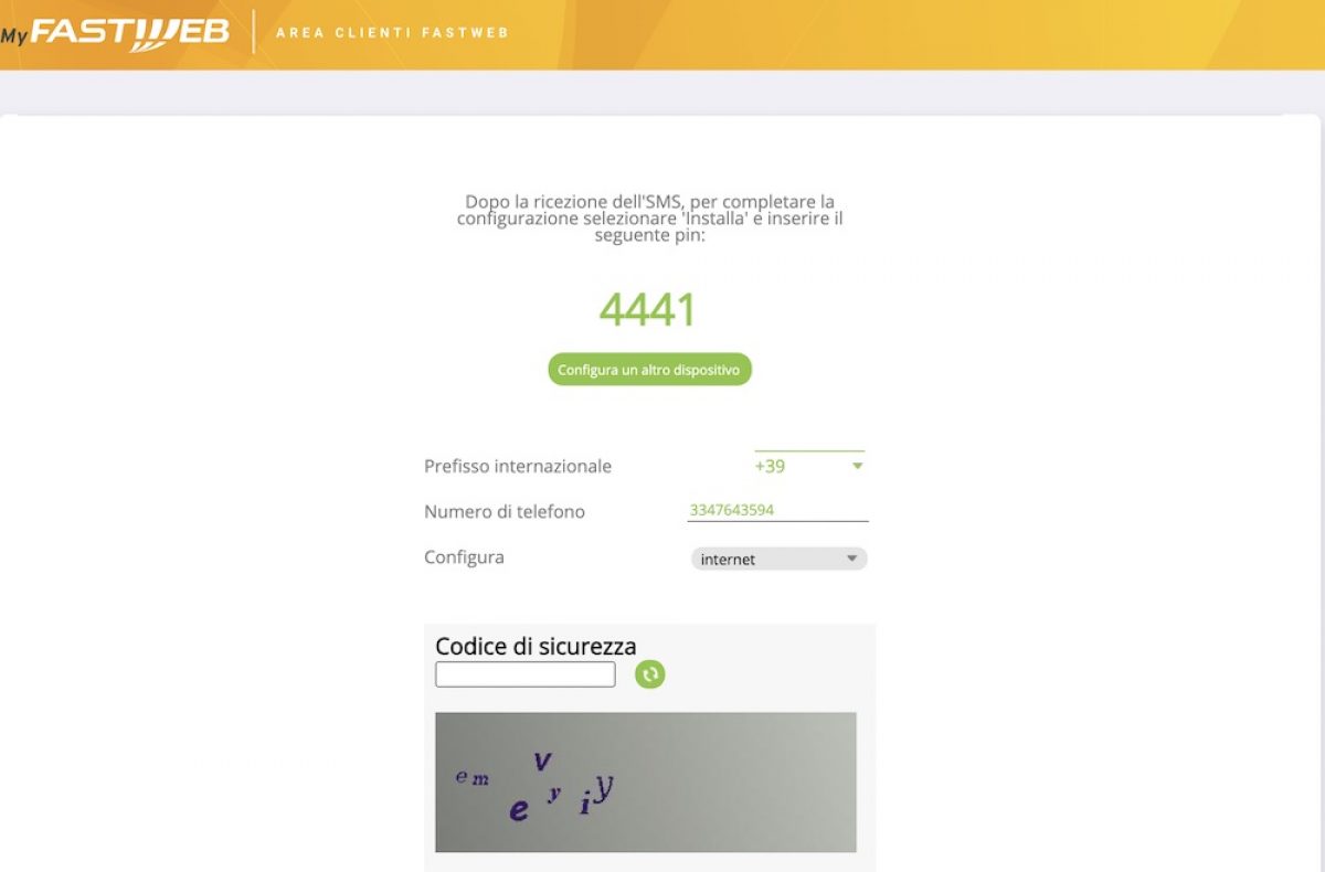 Come configurare l'APN Fastweb