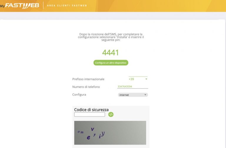 Come configurare l'APN Fastweb