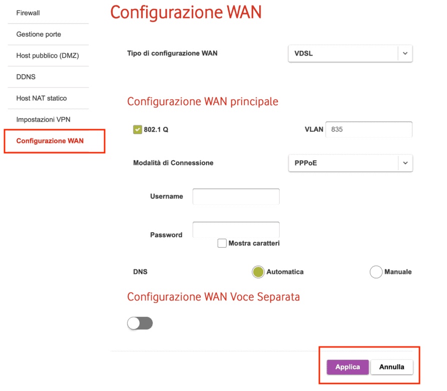 Si può usare la Vodafone station con altri operatori?