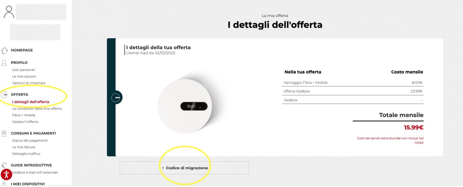Codice migrazione Iliad: dove si trova | ComparaSemplice.it